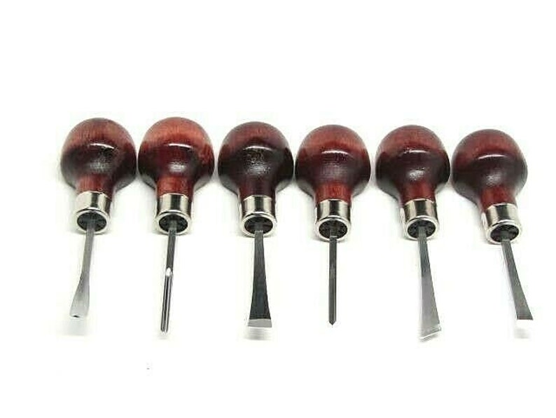 6pc Woodcarving Gunsmith Tools Hobby Craft Palm Chisels Beginners ...