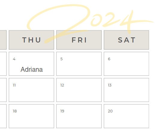 Team Time off Calendar | Digital Leave Planner | Annual Team Schedule ...