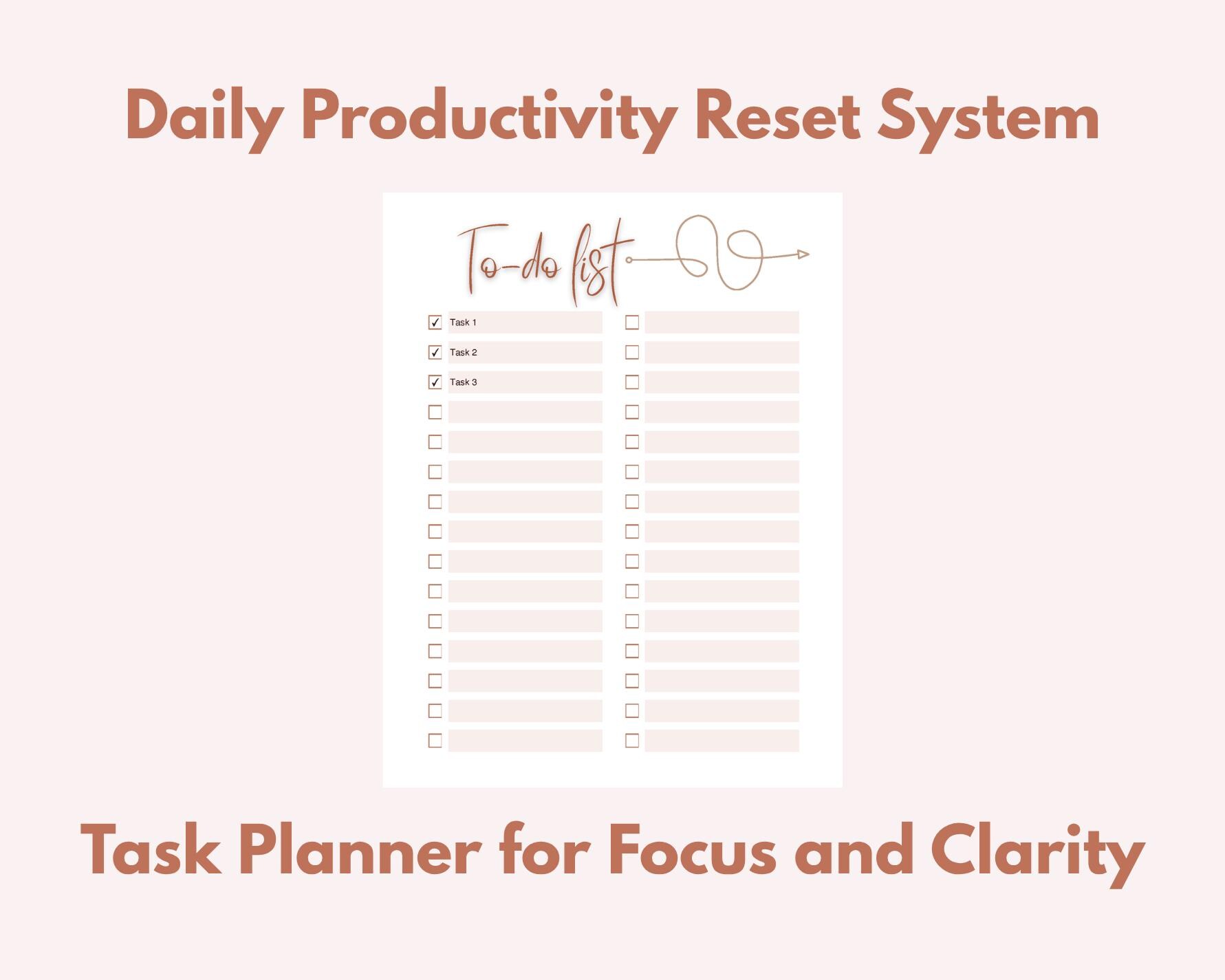 Daily to Do List Printable Aesthetic Task Planner Minimal Productivity ...