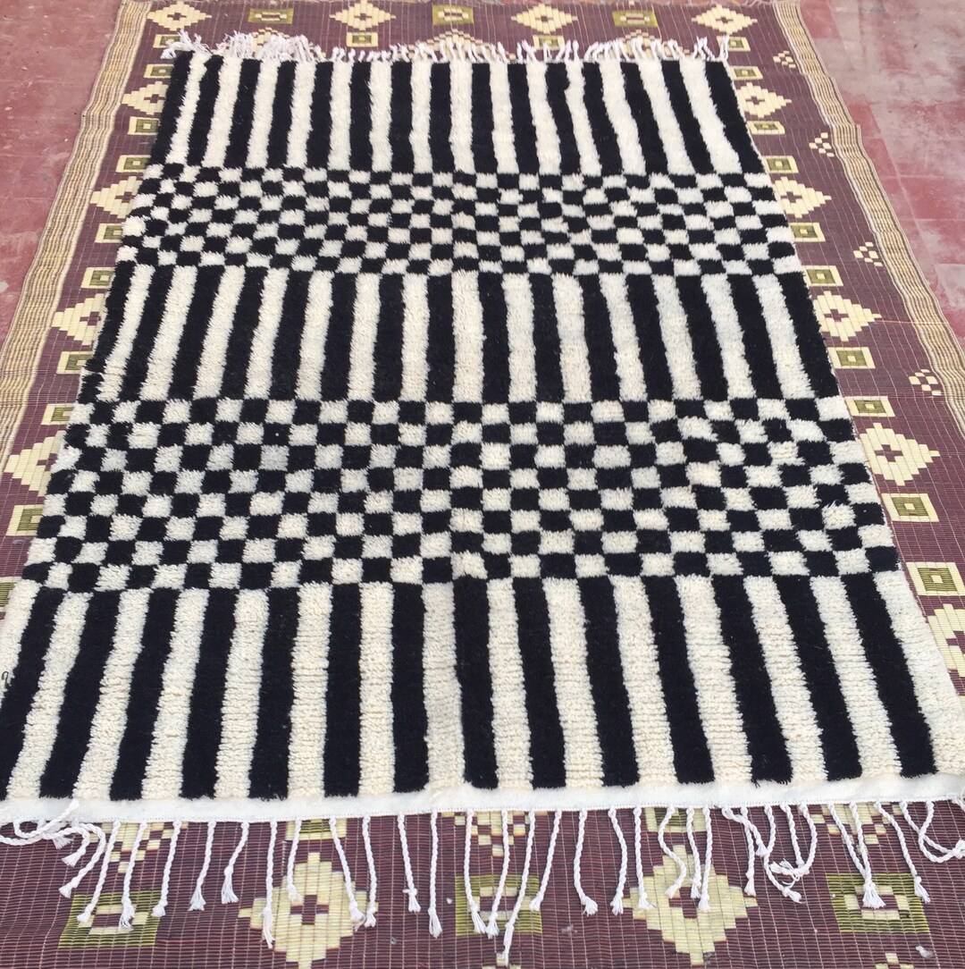 Tappeto di lana a scacchi marocchino personalizzato tappeto - Etsy Italia