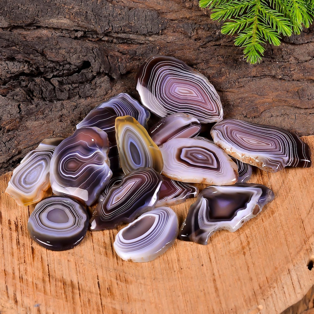 One Natural Botswana Agate Slice Slab Lot, Botswana Agate Polished ...