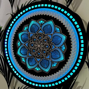 MANDALA LED GLOWING Night Lamp Wall Art Led Color Changing Wall Hanging ...