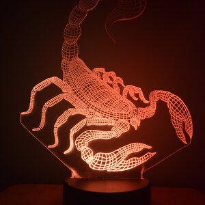 Scorpions, 3d Illusion Lamp, Glowing, Led Lamp - Etsy