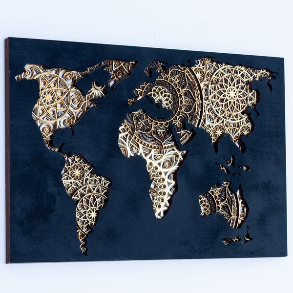 Mandala World Map - Etsy