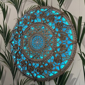MANDALA LAMP SACRED Geometry, Eye-catching Mandala Wall Art With ...