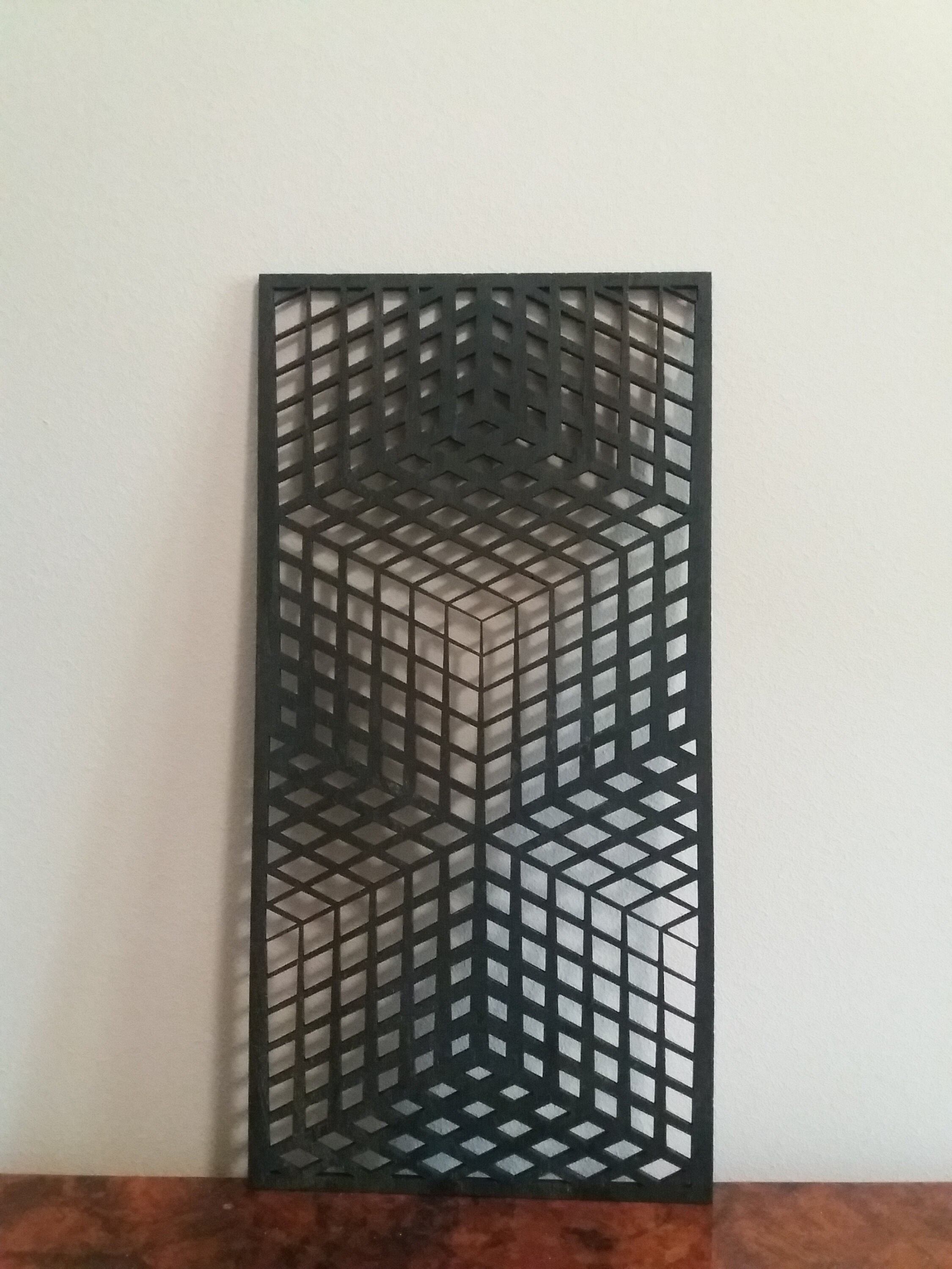 Cube Illusion Rectangle Stencil Optical Illusion Art Wall - Etsy