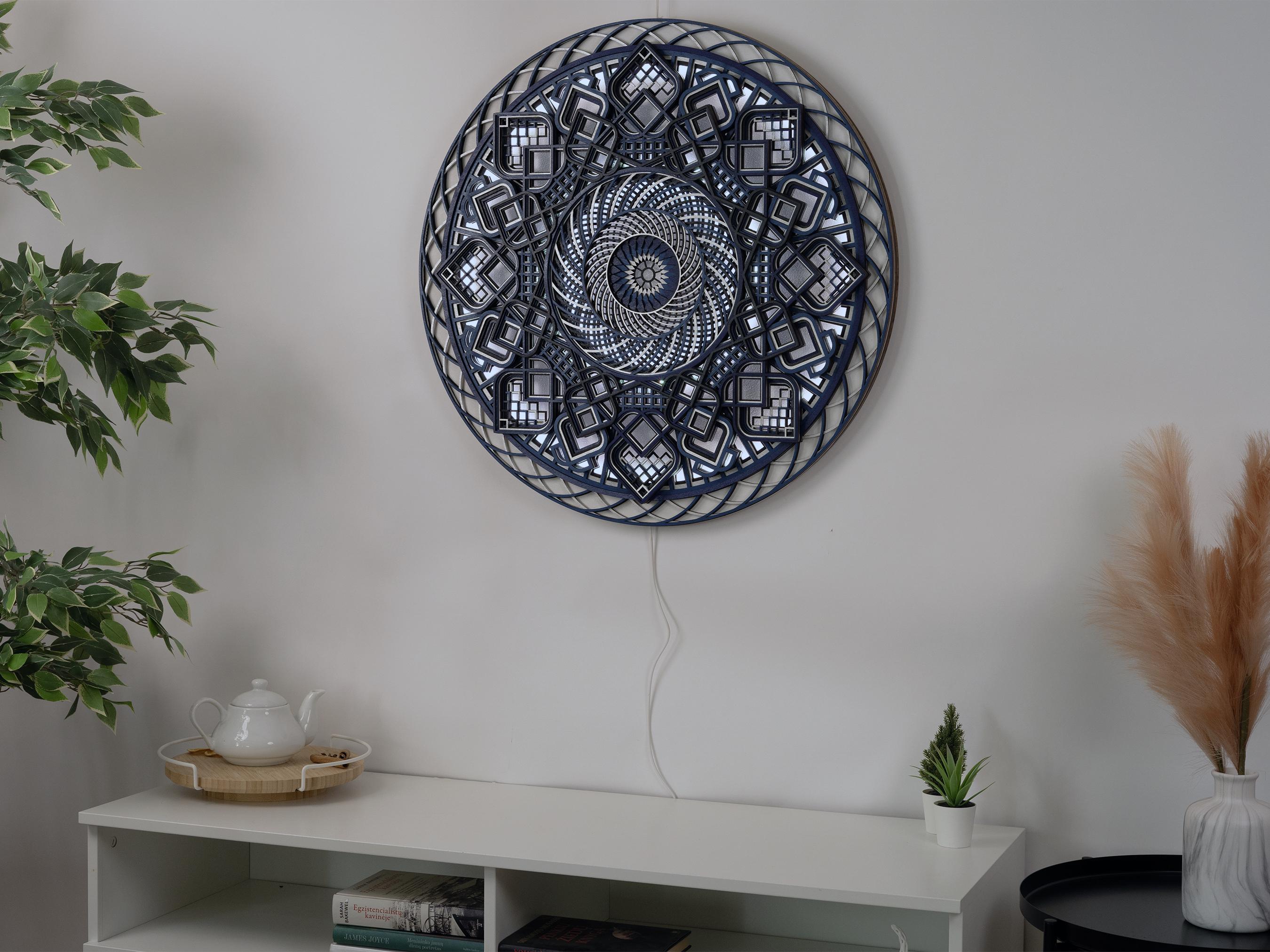 LED Mandala Wall Decor, Color Changing Psychedelic Lamp - Etsy