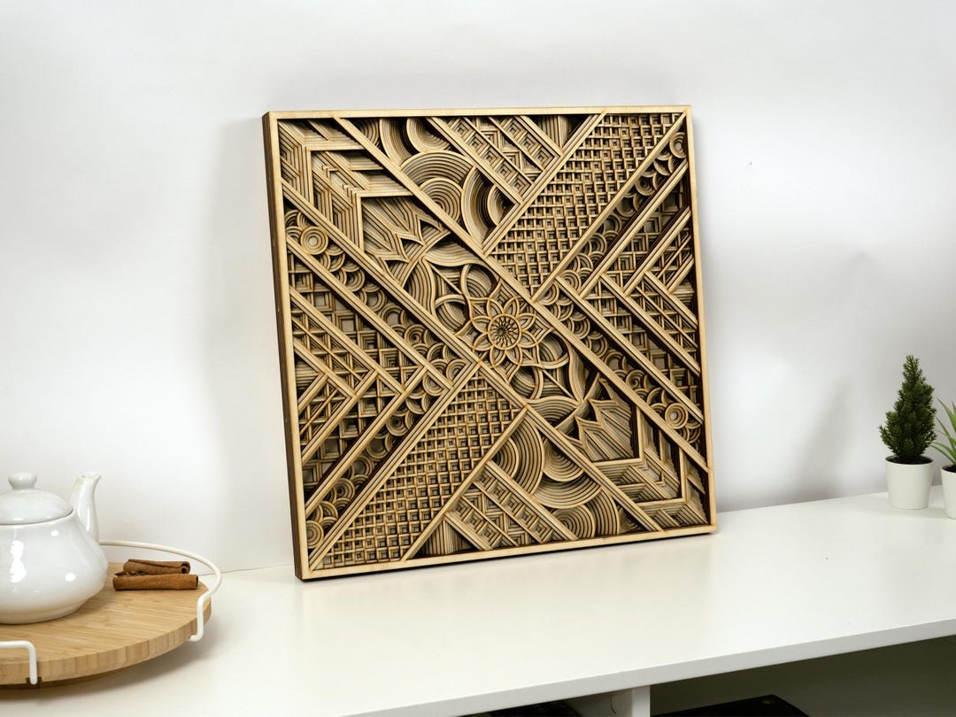 Mandala Wall Art Wooden Boho Decor, Large Sacred Geometry Spiritual ...