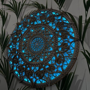 MANDALA LAMP SACRED Geometry, Eye-catching Mandala Wall Art With ...