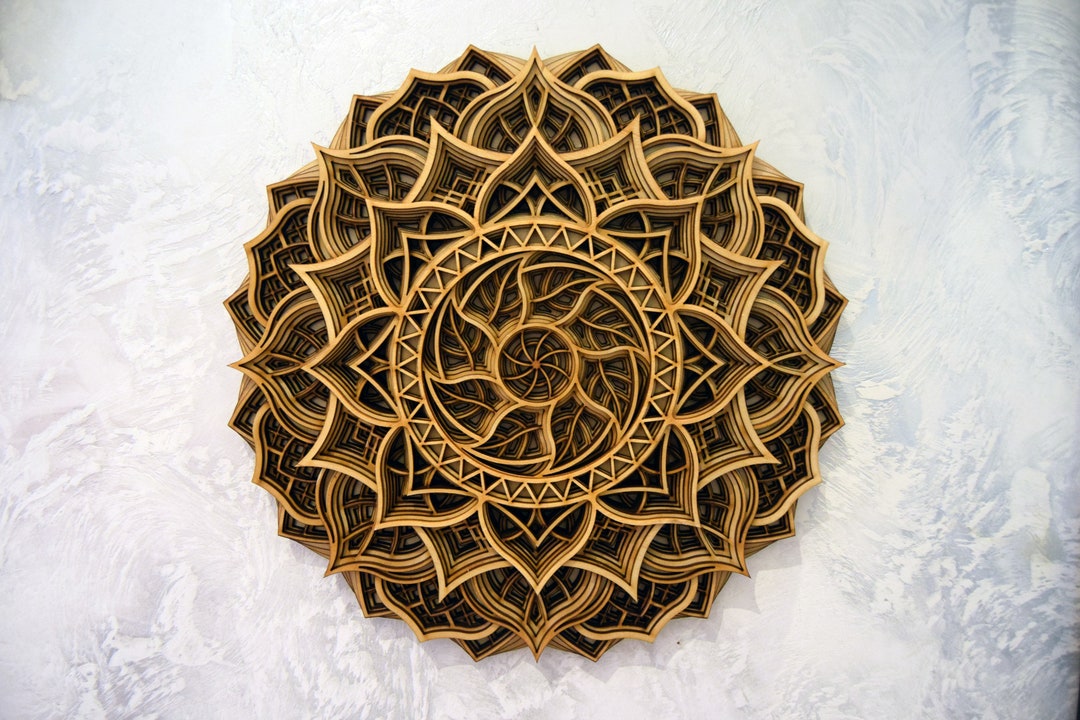 MANDALA WOOD WALL - Handcrafted Wall Decor, Yoga Art Spiritual Gift ...
