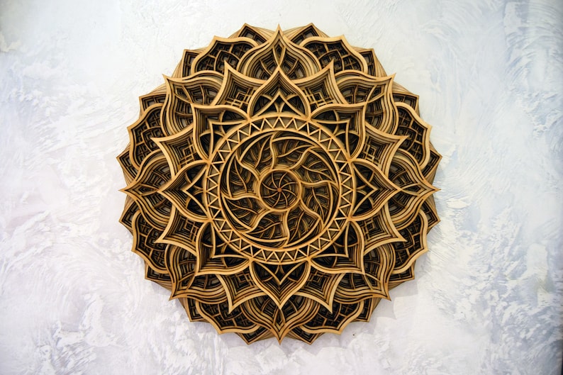 Wooden Mandala Wall Art – Handmade Boho Decor, Yoga & Meditation Altar ...
