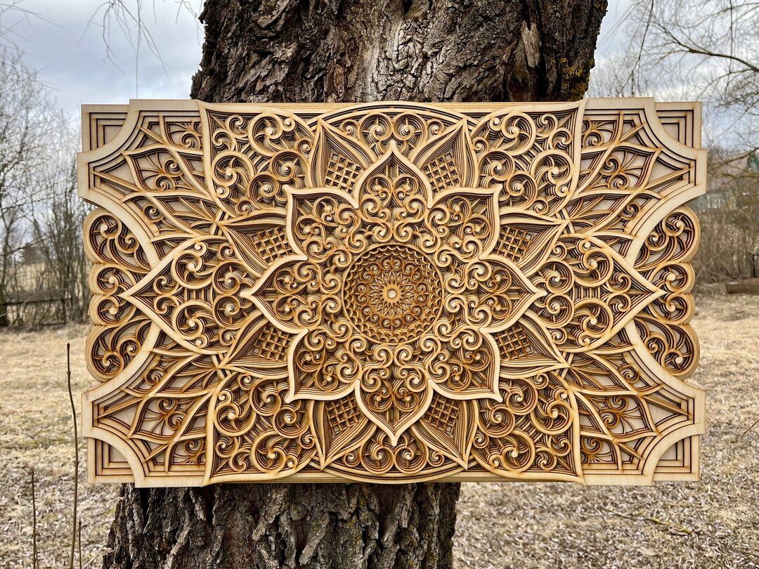 WOOD MANDALA DECOR, Bohemian Masterpiece Home Wall Art, Wooden Deco ...
