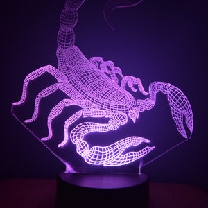 Scorpions, 3d Illusion Lamp, Glowing, Led Lamp - Etsy