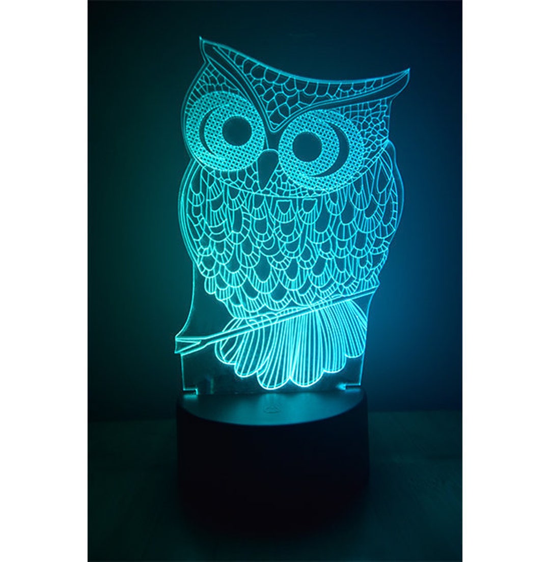 Owl Lamp LED Lamp Changing Colors Night Light Lamp - Etsy