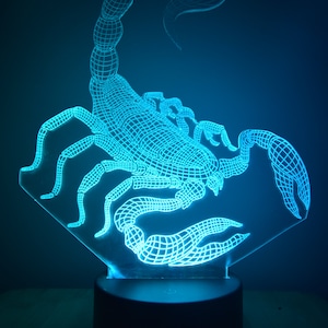 Scorpions, 3d Illusion Lamp, Glowing, Led Lamp - Etsy