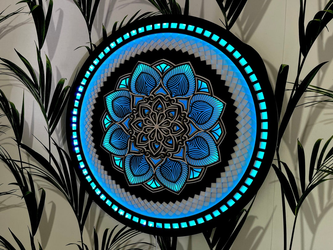 MANDALA LED GLOWING Night Lamp Wall Art Led Color Changing - Etsy
