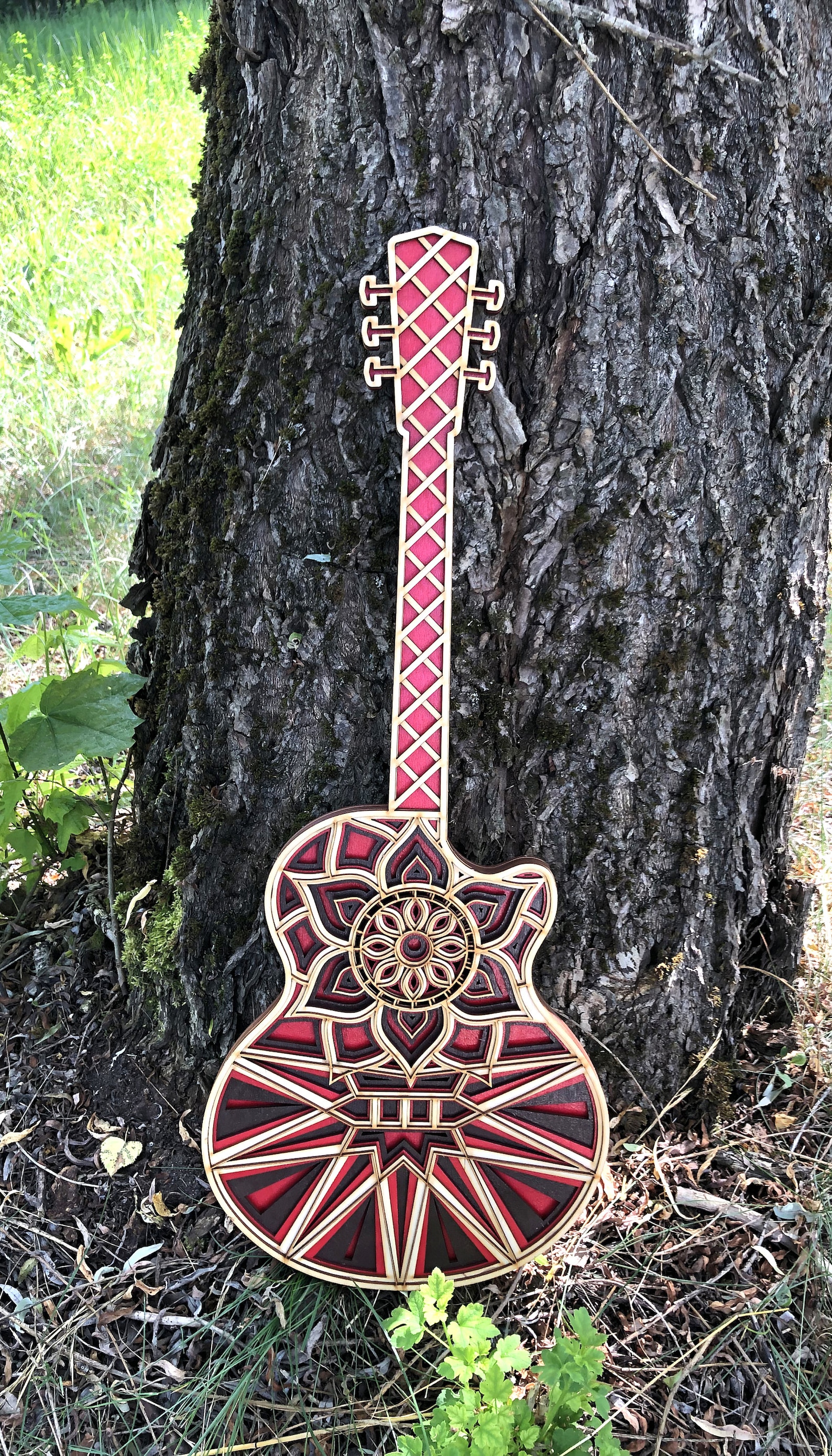 Guitar Mandala Music Wall Art Music Gift | Etsy