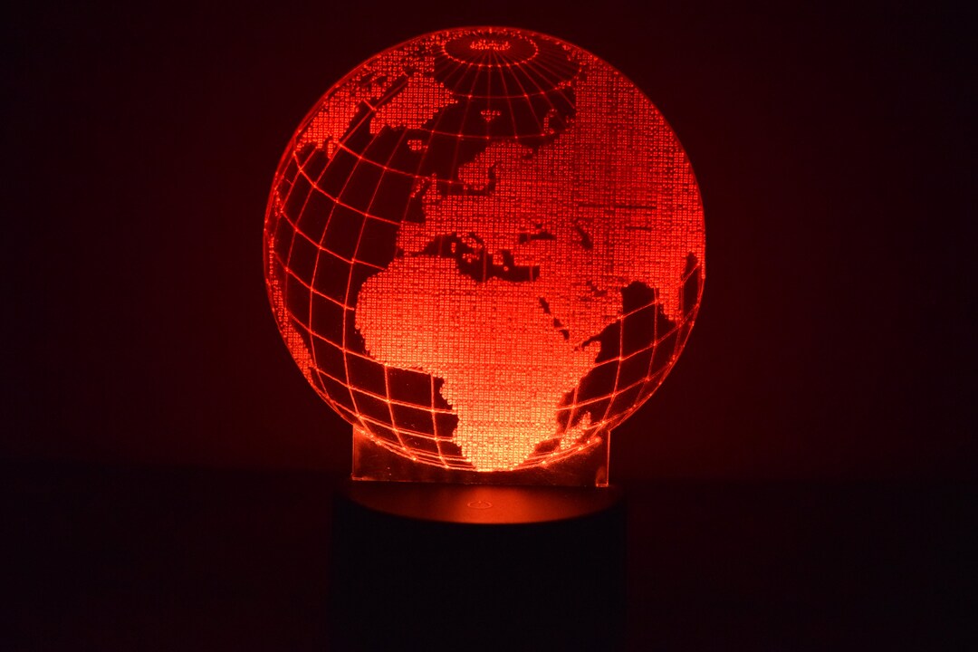 World Map Globe Led Lamp, Europe Map Night Light Lamp, Color Changing ...