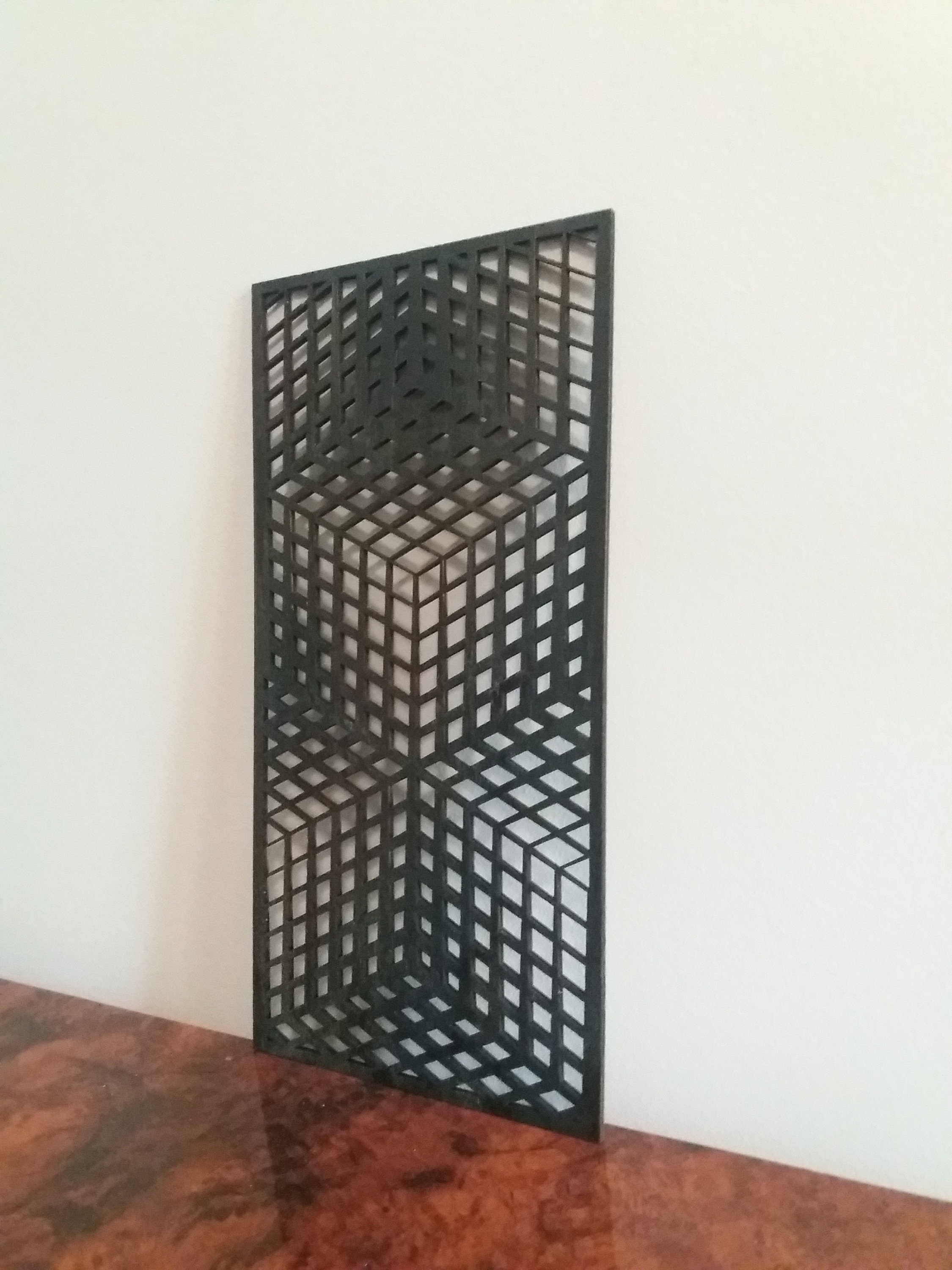 Cube Illusion Rectangle Stencil Optical Illusion Art Wall - Etsy