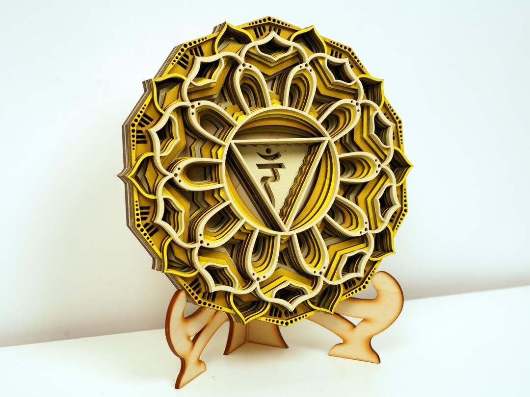 Solar Plexus Chakra Mandala Manipura Wall Decor, Energy Center Wooden ...