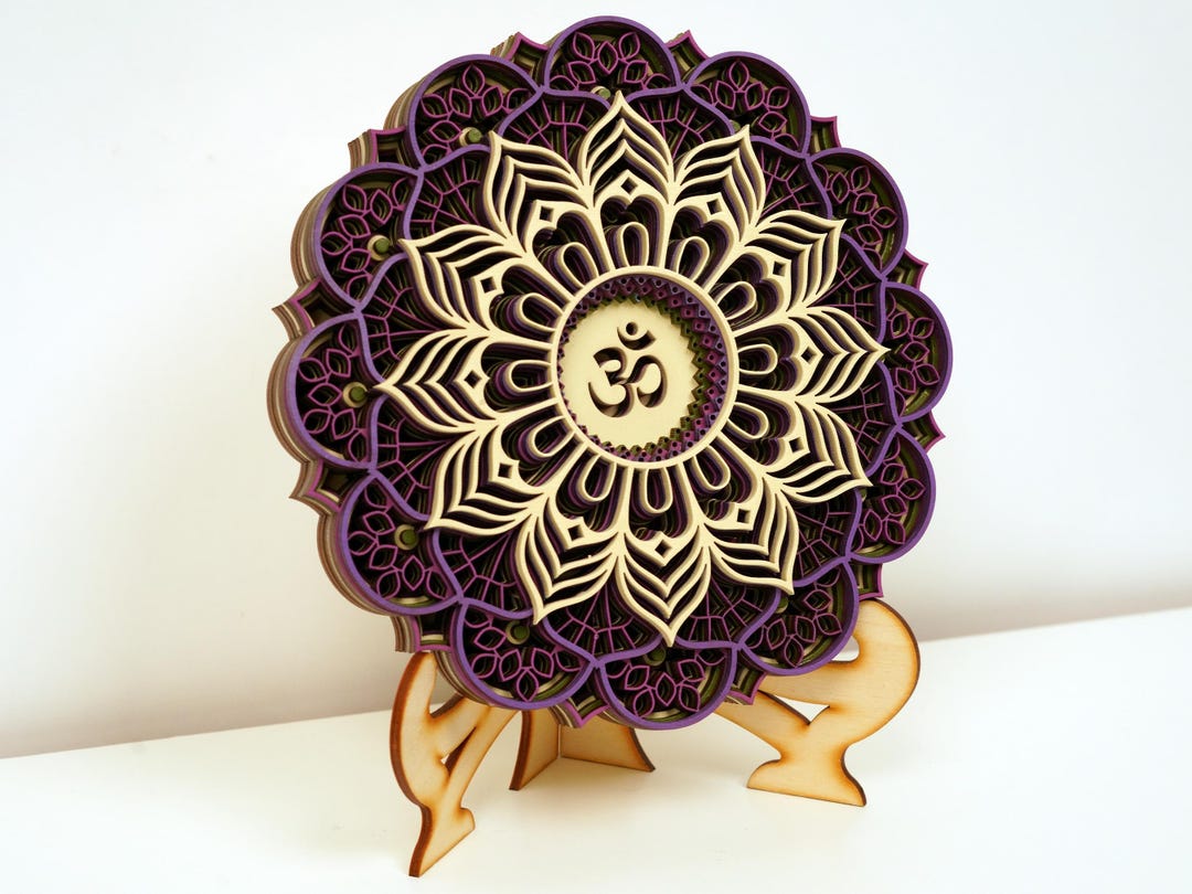 Crown Chakra Mandala Sahastrara Wall Art, Energy Center Wooden Wall ...