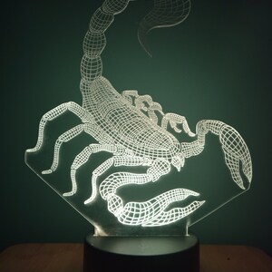 Scorpions, 3d Illusion Lamp, Glowing, Led Lamp - Etsy