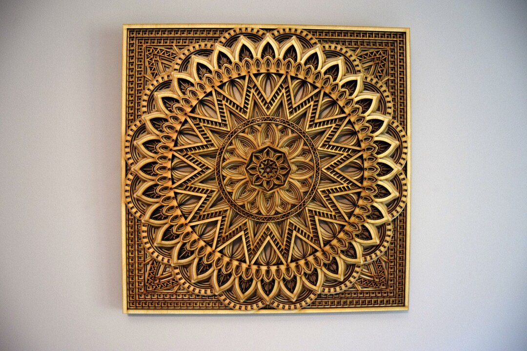 MANDALA WALL ART, Wood Wall Decor, Sacred Geometry Art, Yoga Studio ...
