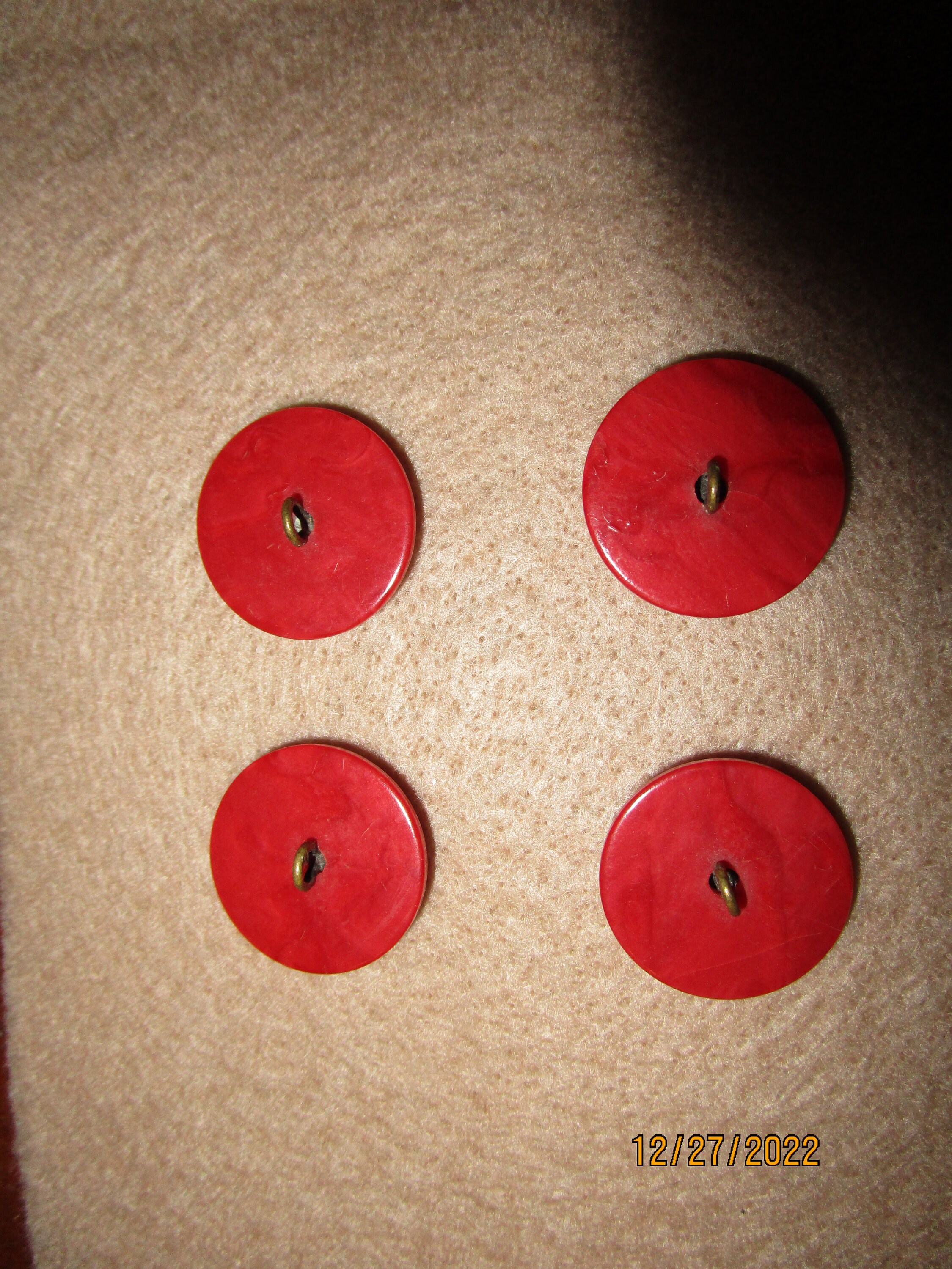 Vintage RED Button With Plastic Center - Etsy