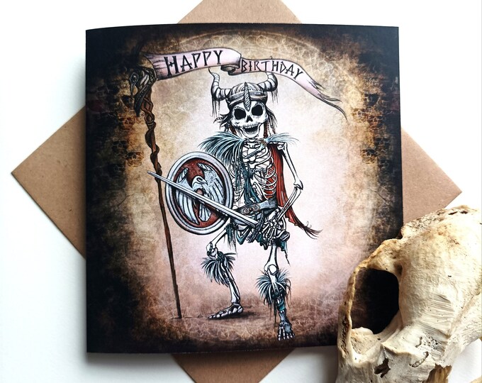 Viking Birthday Card / Skeleton Viking / Happy Birthday Viking ...
