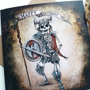 Viking Birthday Card / Skeleton Viking / Happy Birthday Viking - Etsy