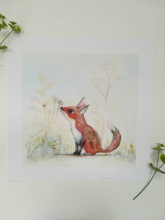 Fox Cub Giclee Print / Fox Illustration / Nursery Print / Fox | Etsy