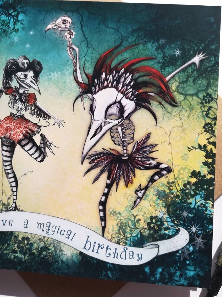 Ghoul Parade Birthday Card /halloween Birthday / Skeletons - Etsy