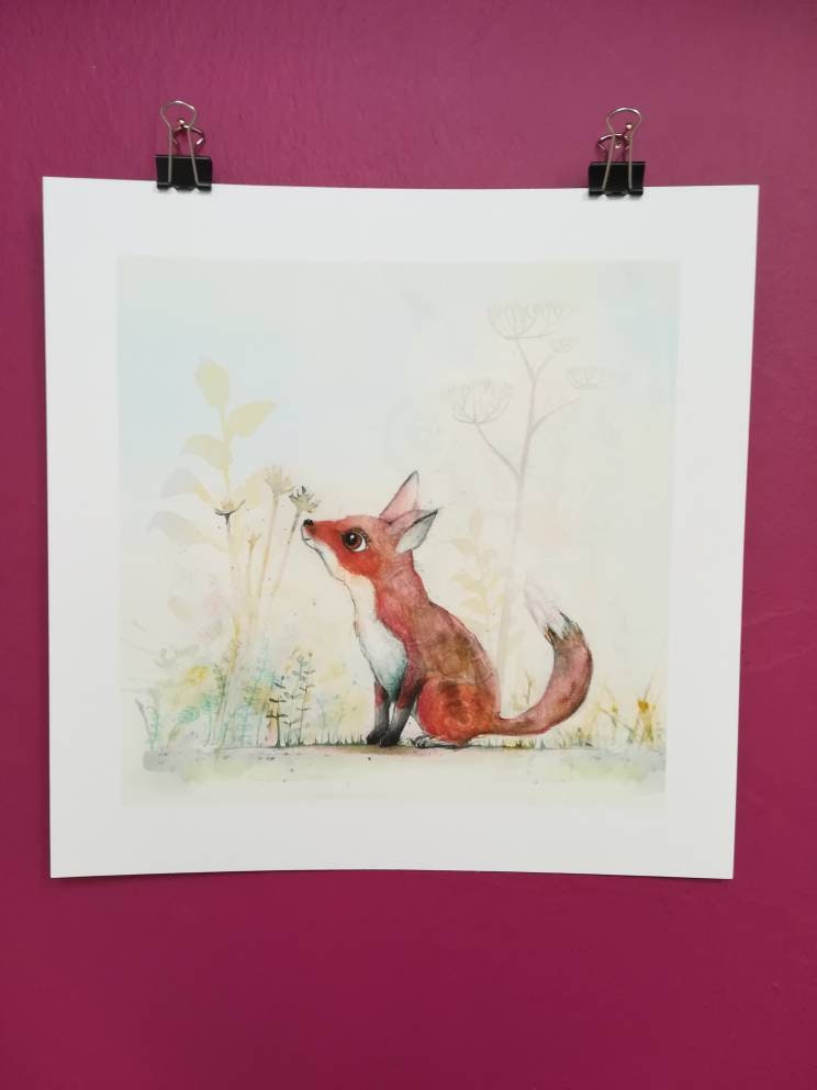 Fox Cub Giclee Print / Fox Illustration / Nursery Print / Fox | Etsy