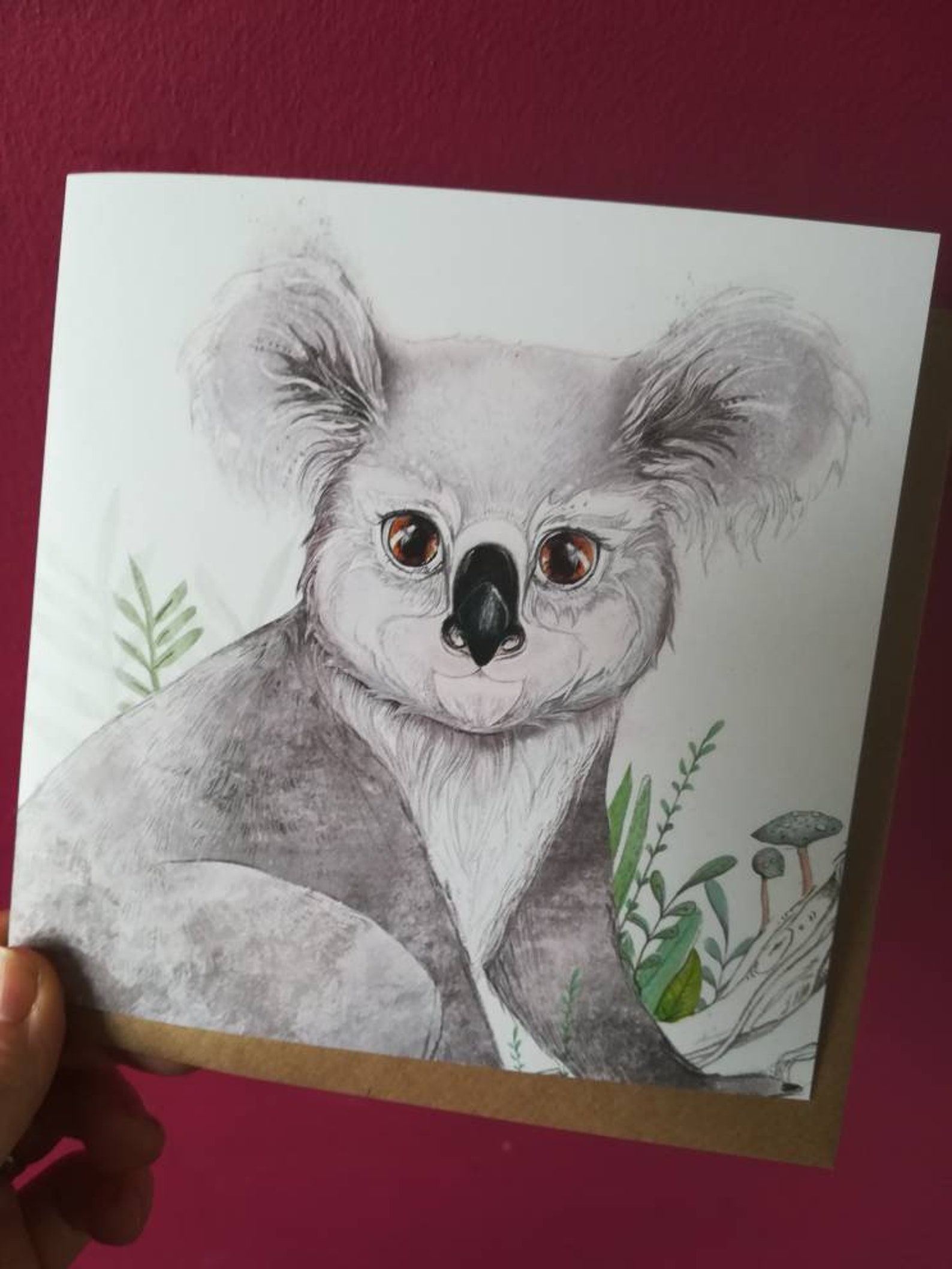 Koala Card / Koala Illustration / Koala Art Card / Koala Blank - Etsy