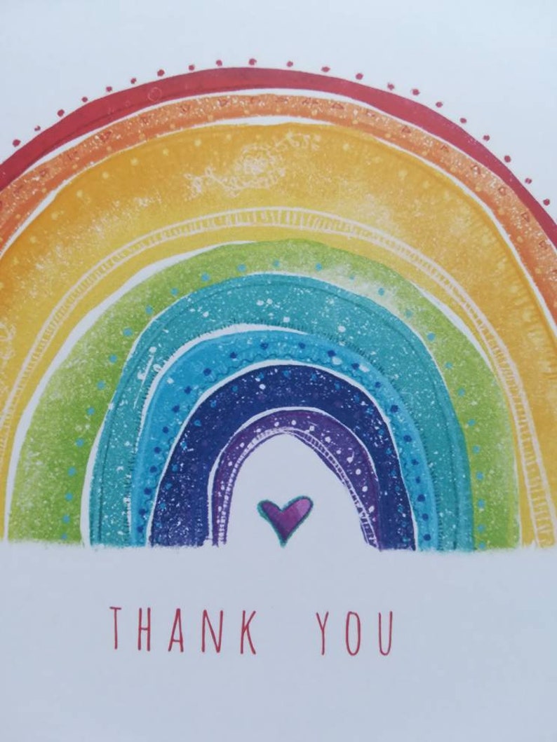 Rainbow Card //thank You Rainbow // Thinking of You // Rainbow - Etsy UK