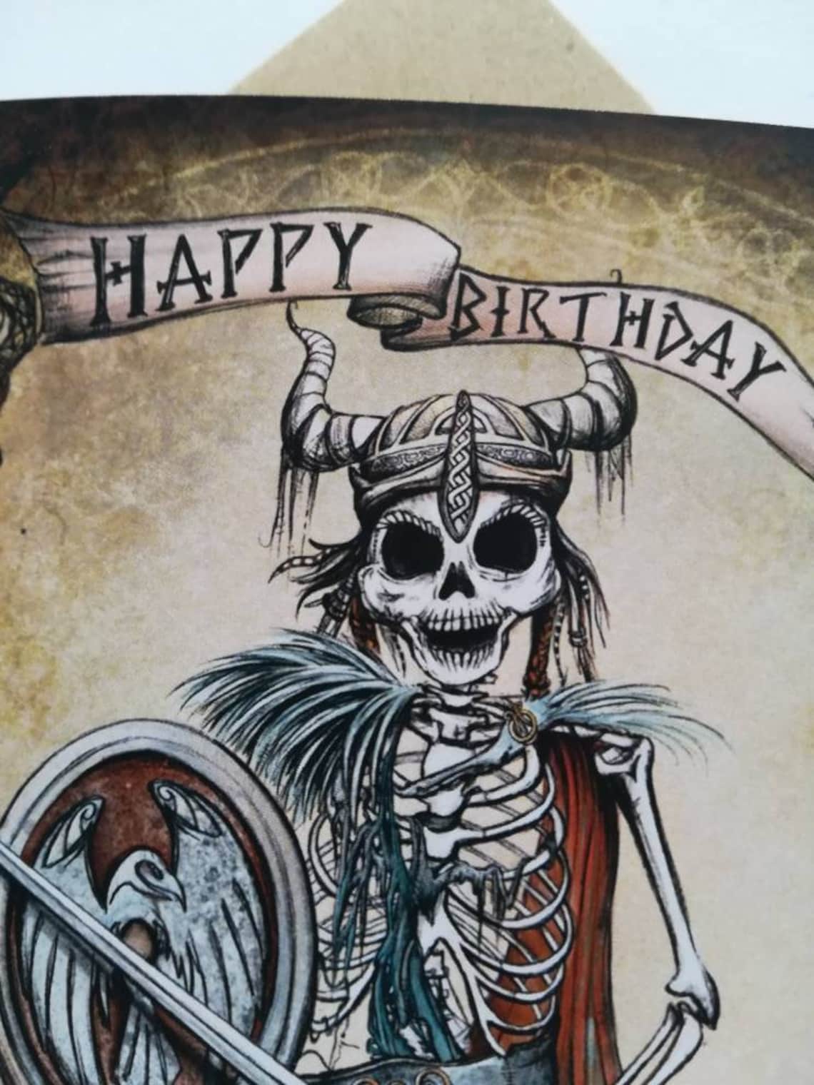 Viking Birthday Card / Skeleton Viking / Happy Birthday Viking | Etsy