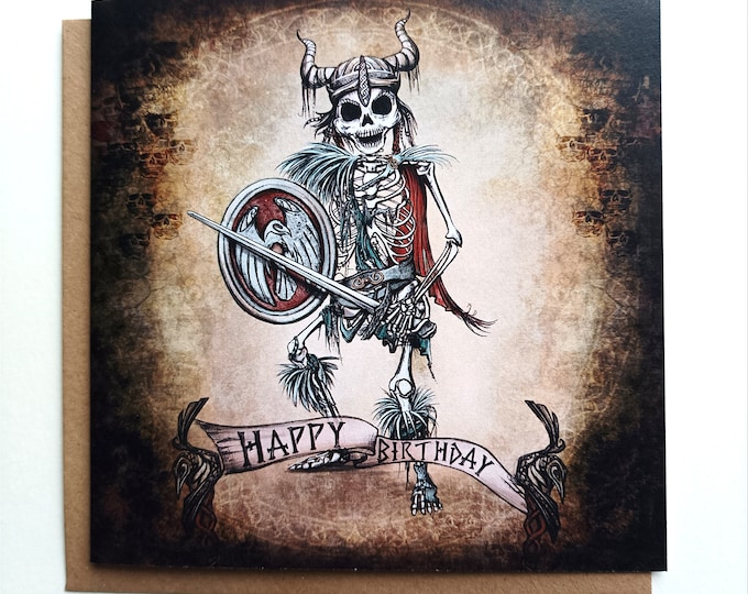 Viking Birthday Card / Skeleton Viking / Happy Birthday Viking - Etsy