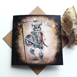 Viking Birthday Card / Skeleton Viking / Happy Birthday Viking - Etsy
