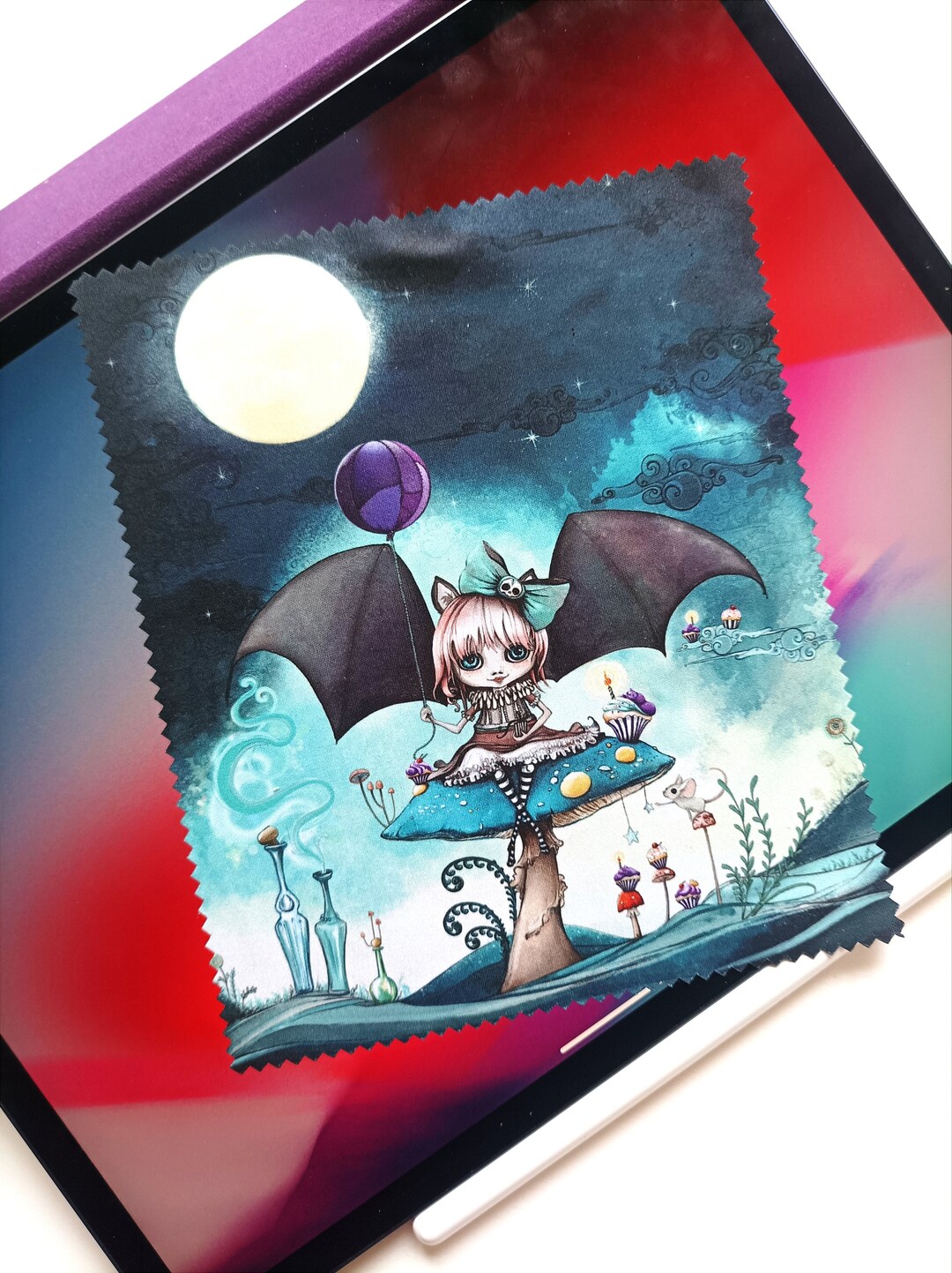 Cupcakes and Clouds Lens Cleaning Cloth / Fantasy, Goth Art Glasses ...