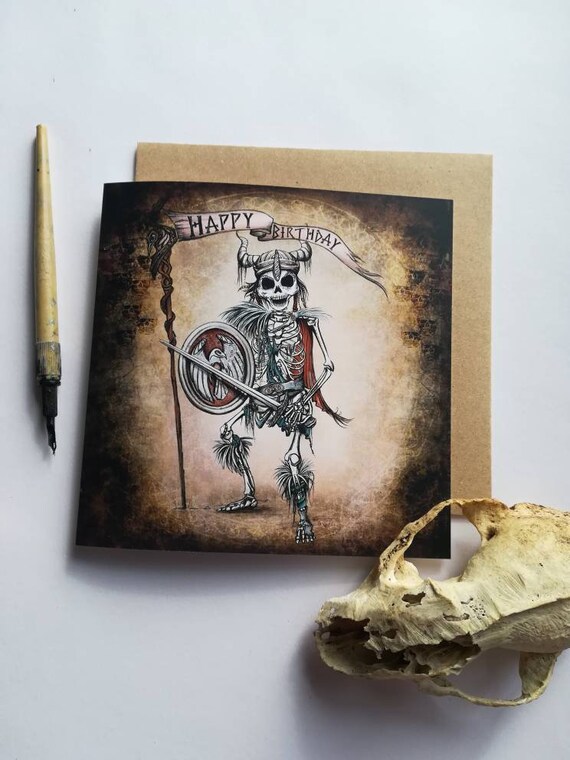 Viking Birthday Card / Skeleton Viking / Happy Birthday Viking - Etsy.de