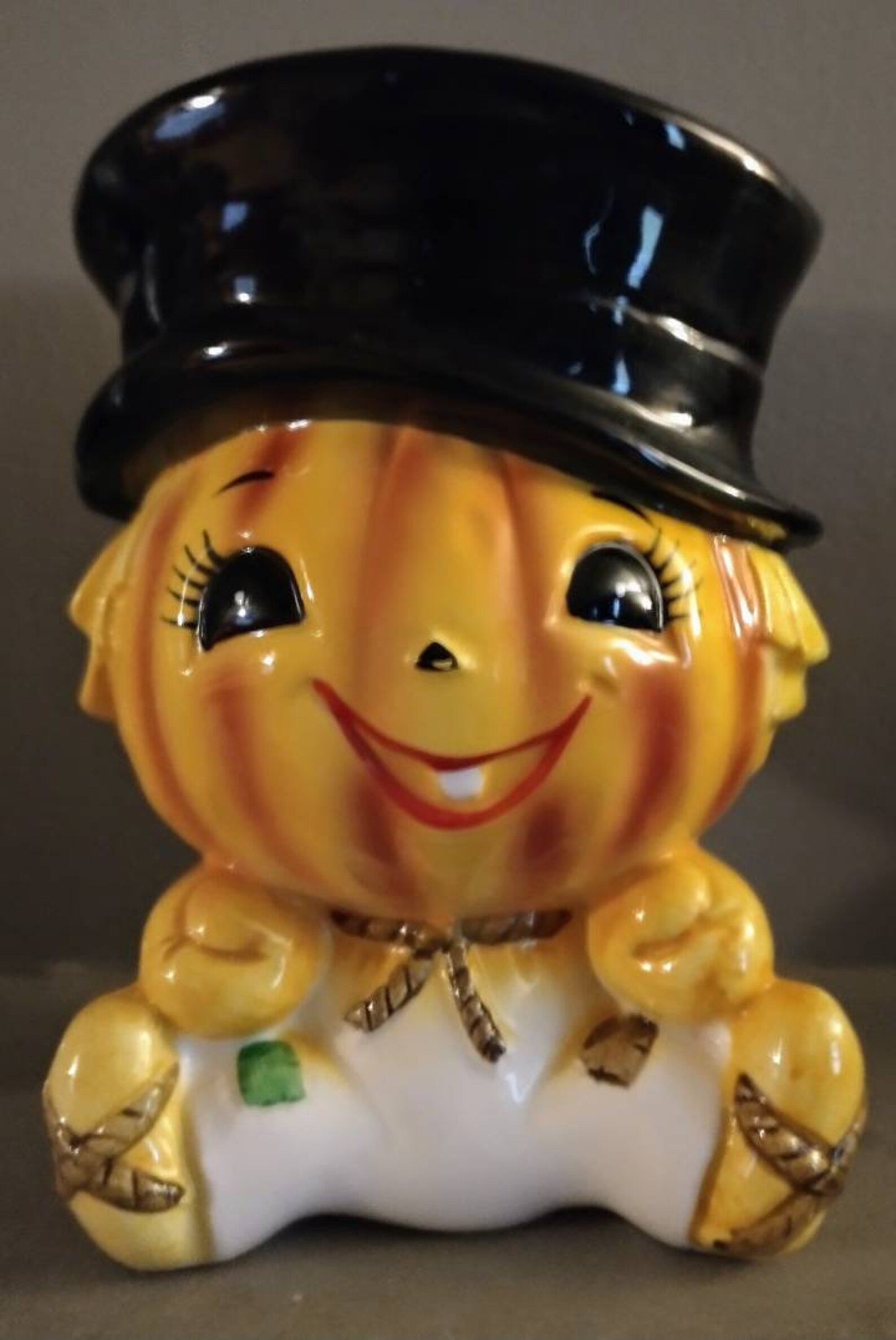 Lefton Pumpkin Planter | Etsy