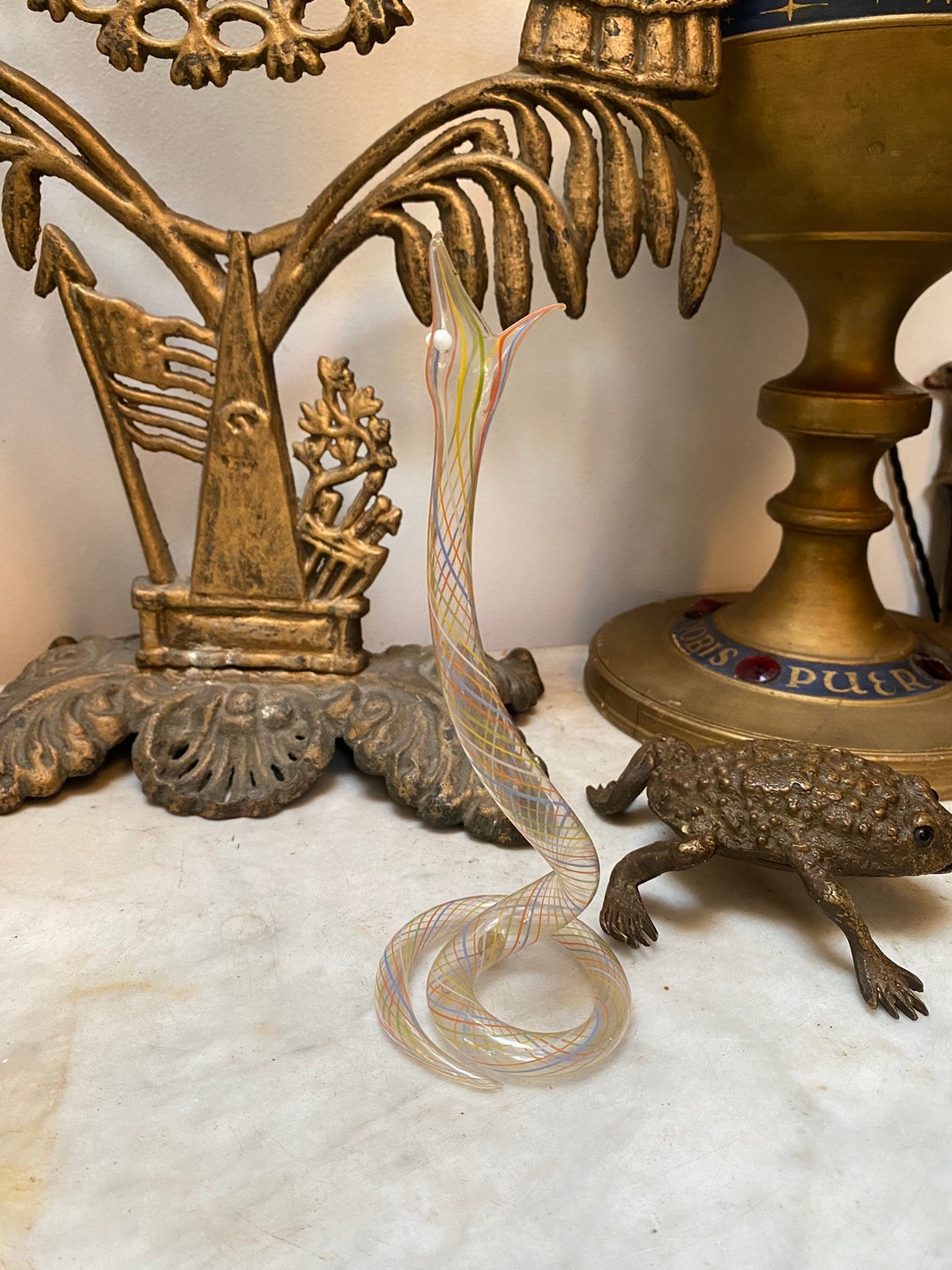 Antique 1930s Czech Glass Snake Miniature Vase for One Stem - Etsy