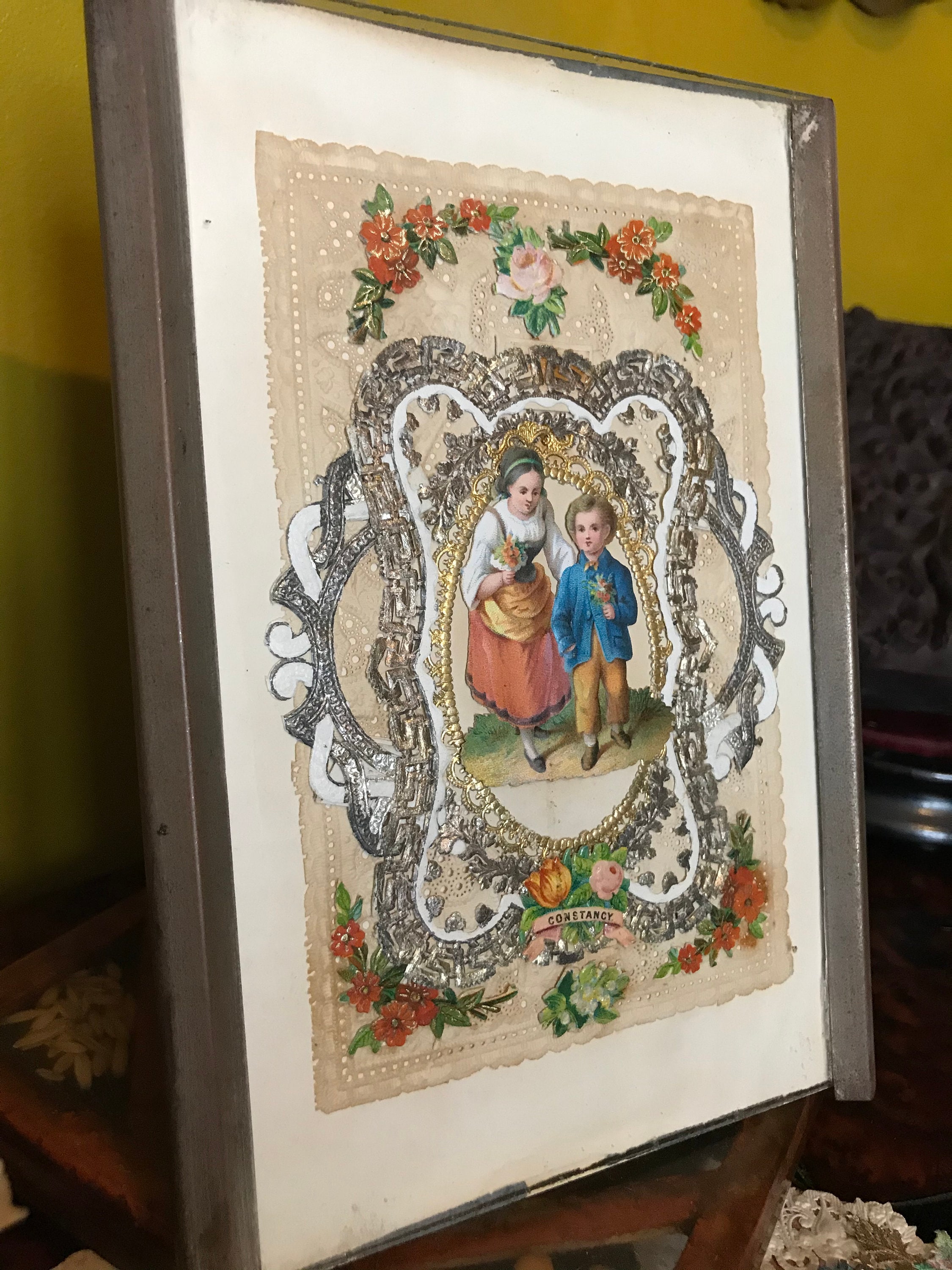 Antique Victorian framed postcard in original frame | Etsy