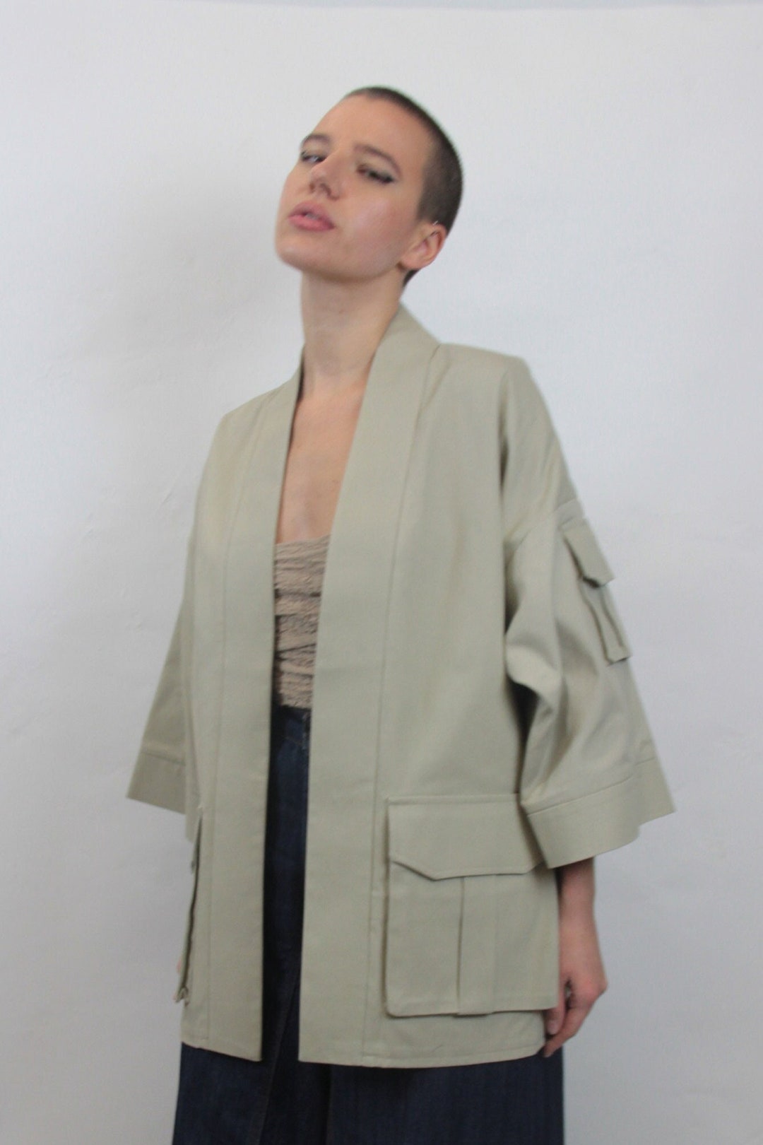 Stone Kimono With Cargo Pockets - Etsy