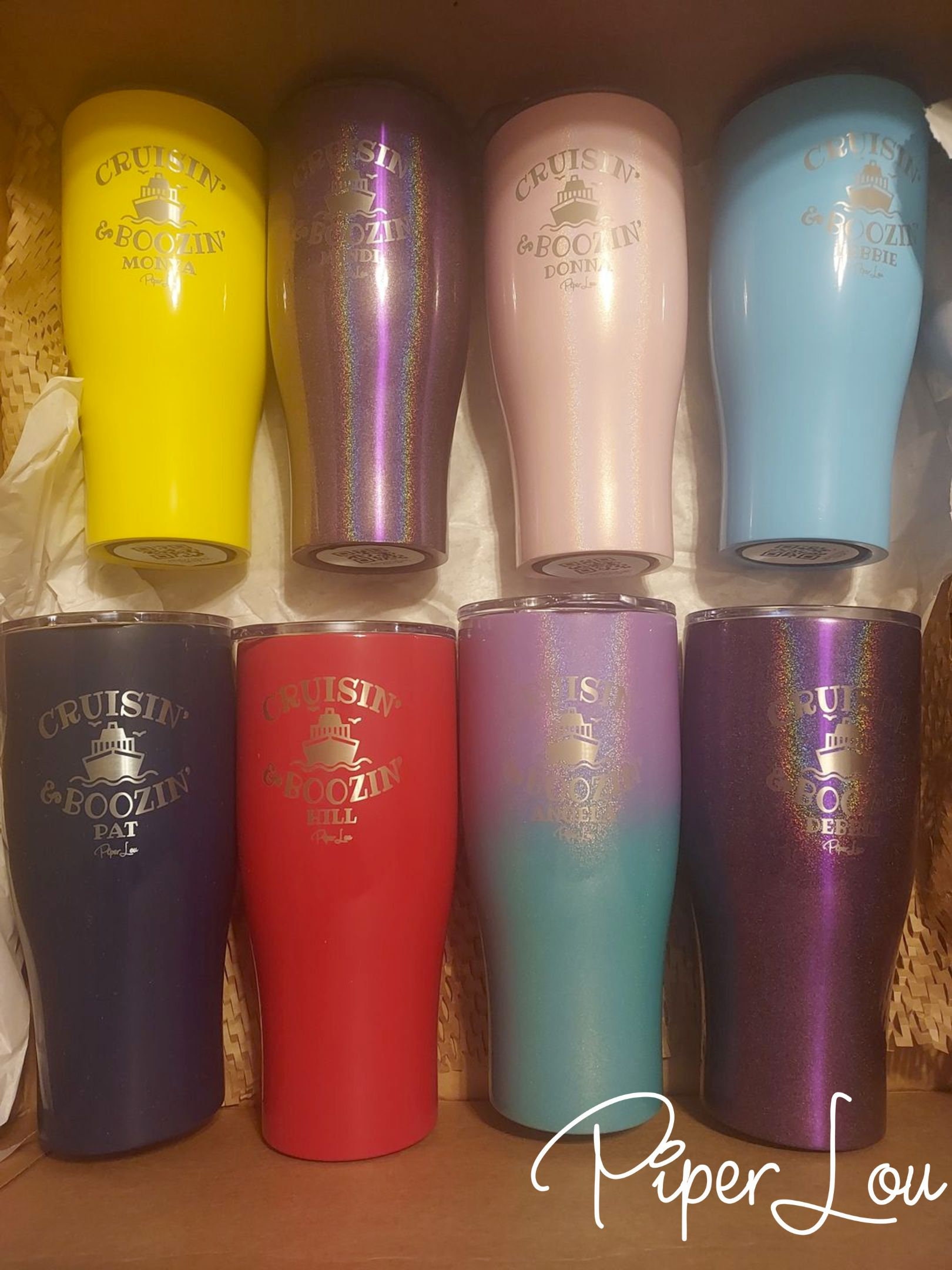 Cruisin and Boozin' Piper Lou Laser Etched Personalized Tumbler With a ...