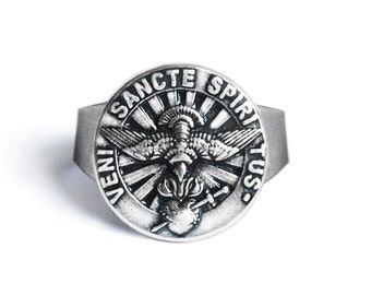 Sterling Silver Come Holy Ghost Medal, Holy Spirit Pendant Necklace ...