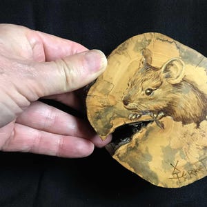 Mouse Nibbling on Its Piece of Cheese. Animal and Wildlife Oil Painting ...