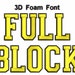 3D Foam Font Machine Embroidery Designs Pack | Full Block 2 Color ...