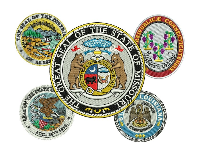 State Seals Embroidery Design Value Pack - Etsy