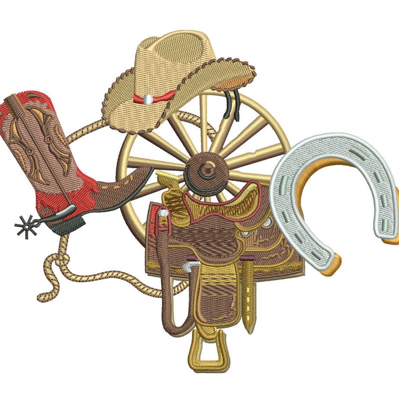 Cowboy Embroidery Design - Etsy